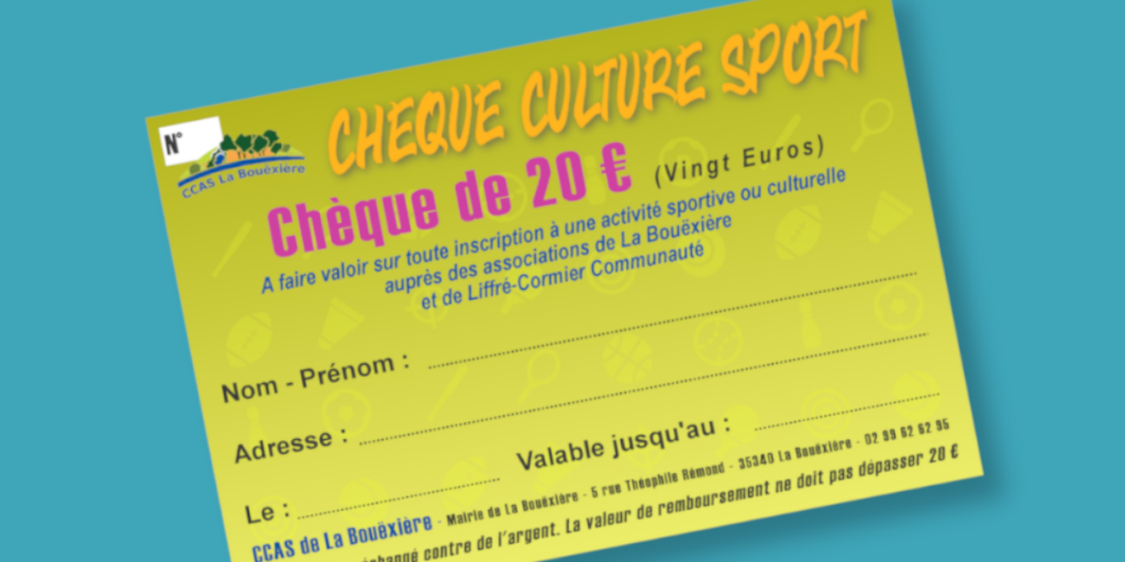 Les chèques culture / sports - Site Officiel de La Bouëxière